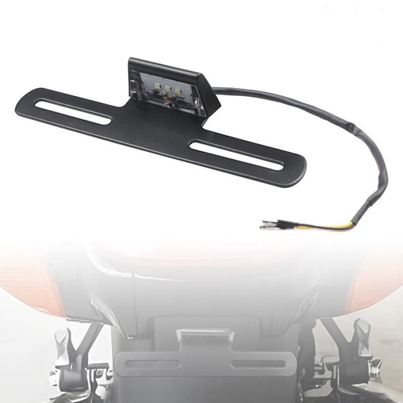 12V Motorcycle License Plate Frame Bracket 3 LED Lights Motorcycle ...