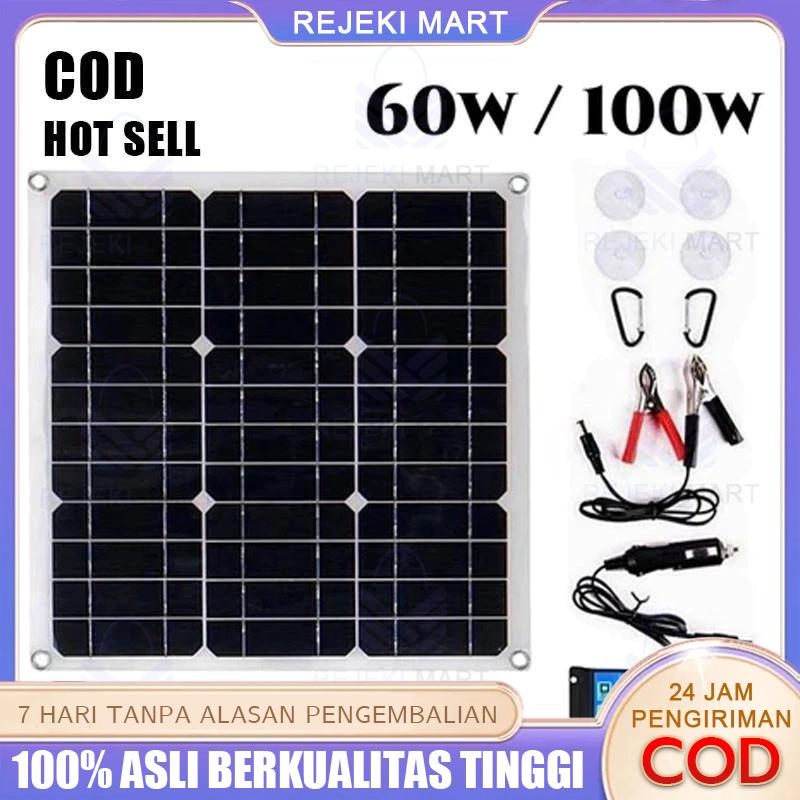 60W/100W SOLAR PANEL PANEL SURYA PEMBANGKIT LISTRIK TENAGA SURYA - Shop ...