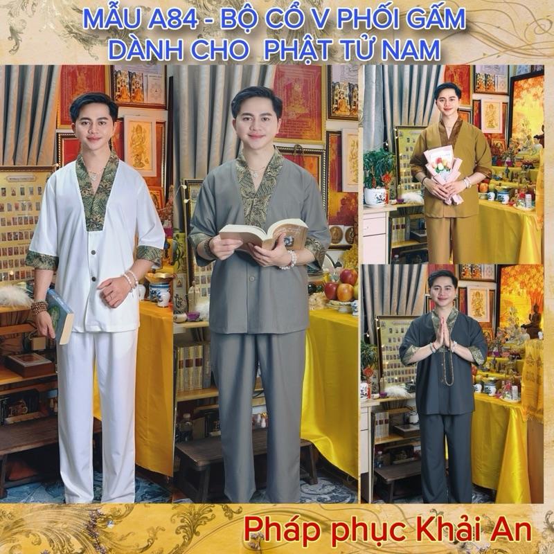 A84-SET CỔ V Phối Viền Gấm, pháp phục Vải Cotton Hàn Lạnh Ca - TikTok ...