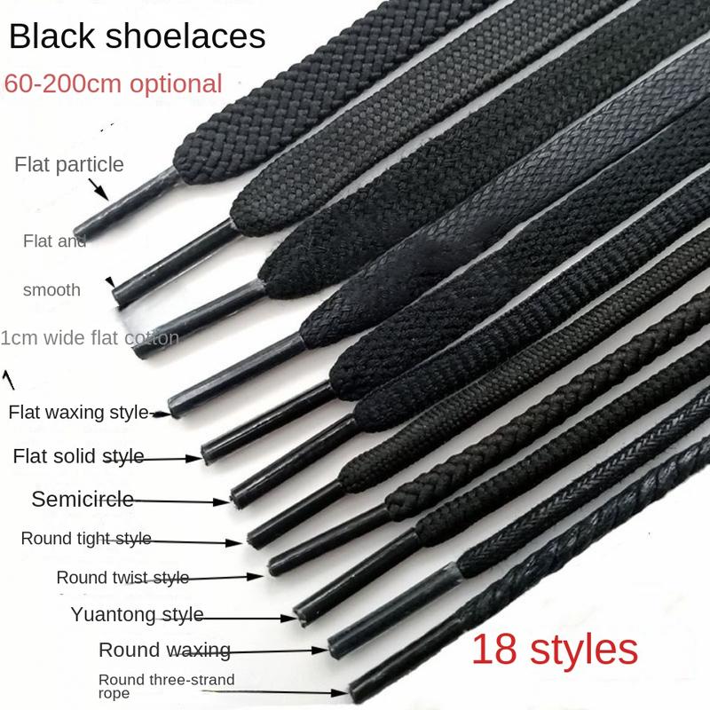 Tali Kasut, Warna Hitam, Bulat Rata dan Bentuk Separuh Bulatan ...