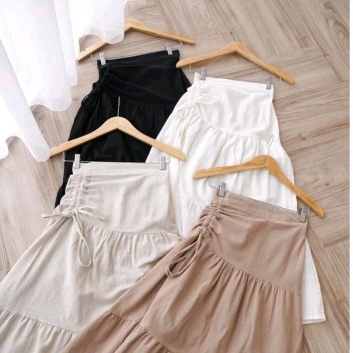 Rok Serut Aluna Skrint Bahan Crinkle Airflow/ Rok Serut Susun - Shop ...