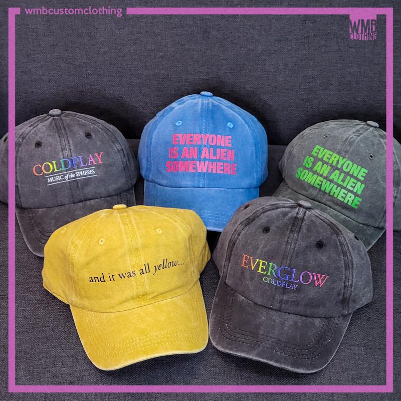 Coldplay Vintage Cap, Trucker Cap & Bucket Hat (MOTSWT, Yellow ...