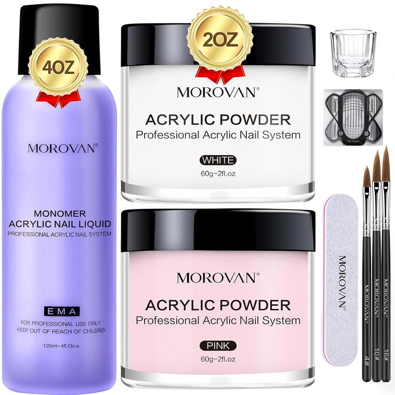 Acrylic Nail Liquid Kit Pink White Acrylic Nail Powders Set With ...