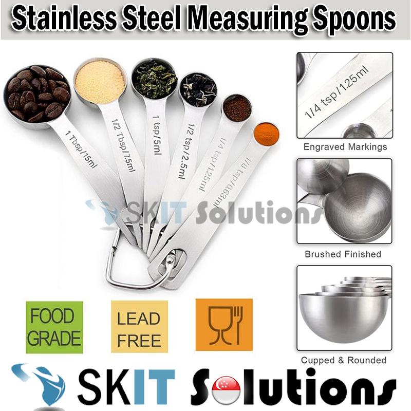 【SKIT SG】6 pcs/set Measuring Spoons Stainless Steel Seasoning - TikTok ...