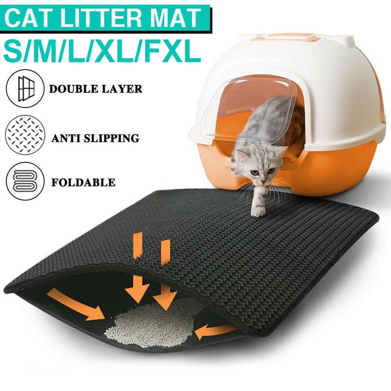 Cat Litter Mat Double Layer EVA Pad Pet Foam Rubber Rug Foldable ...