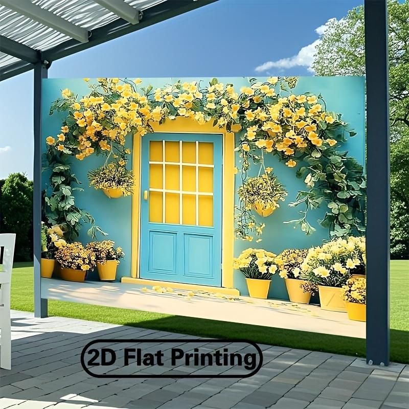 Sepanduk Parti, Percetakan Rata 2D, Kain Latar Belakang Tema Taman ...