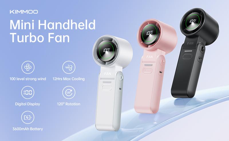 3-in-1 Portable Handheld Turbo Fan-100 Speeds, 13000 RPM, 12Hrs ...