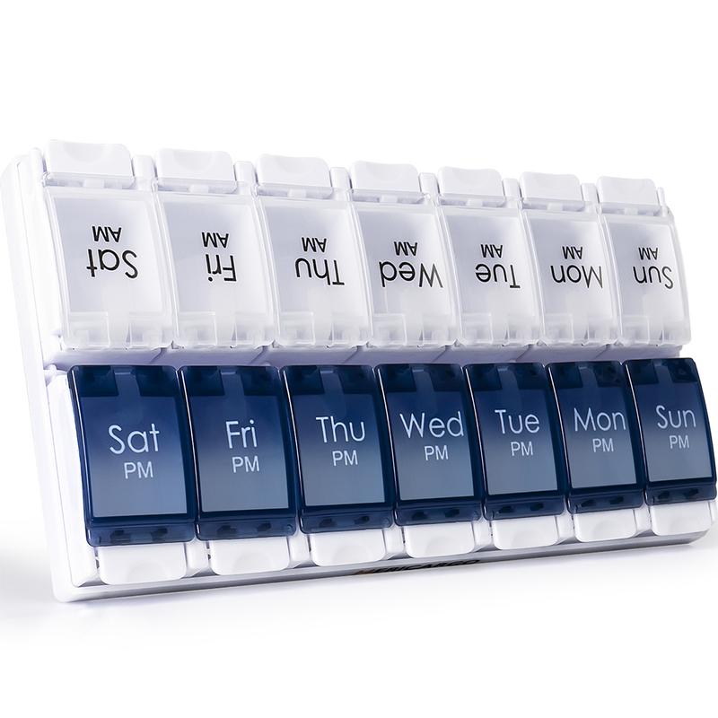 Pill Organizer Double-Row 14-Cell Pill Box AM PM 2 Times A Day - TikTok ...