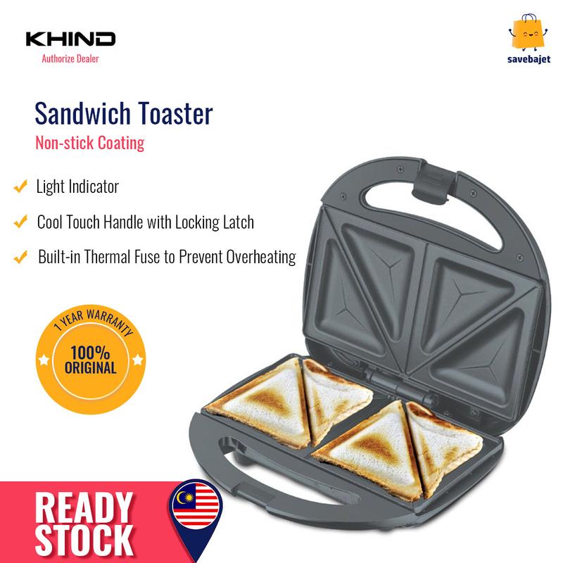 Khind Sandwich Toaster 750W pembakar roti ST750 - TikTok Shop Malaysia