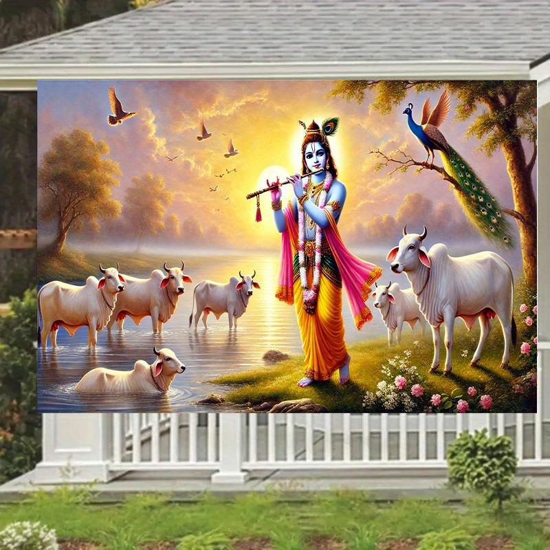 Latar Belakang Poliester Lagu Pagi Krishna, 1pc, 213.36x152. - TikTok ...