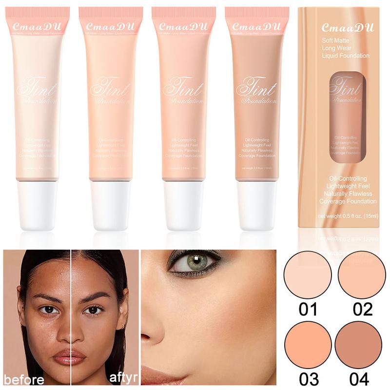 Cmaadu 4 Colors Liquid Foundation Liquid Concealer Repair Lasting ...