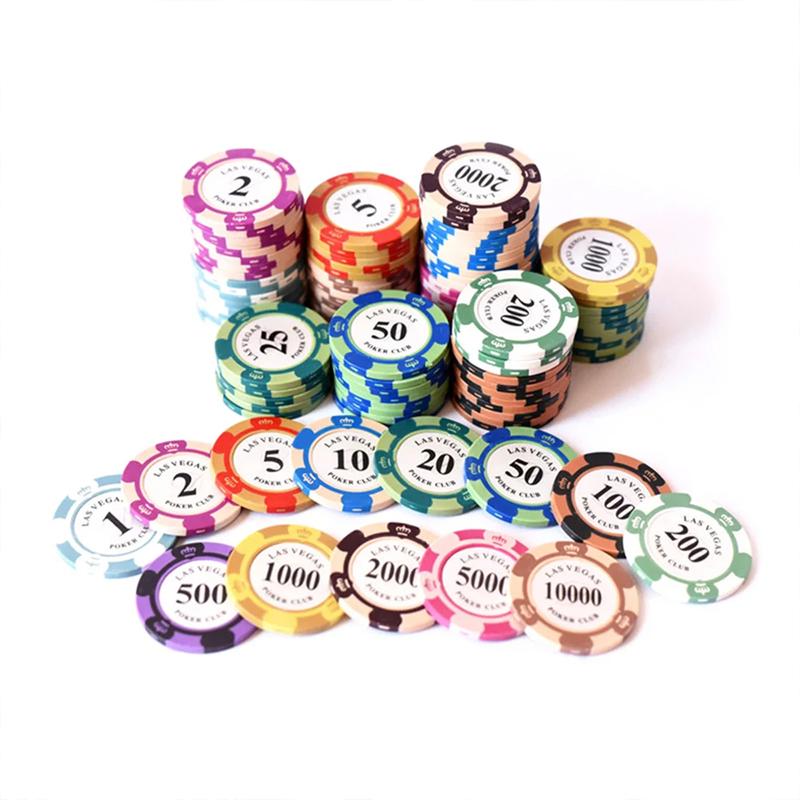 10Pcs/Set 14 Gram Professional Poker Chips Las Vegas Clay Number ...