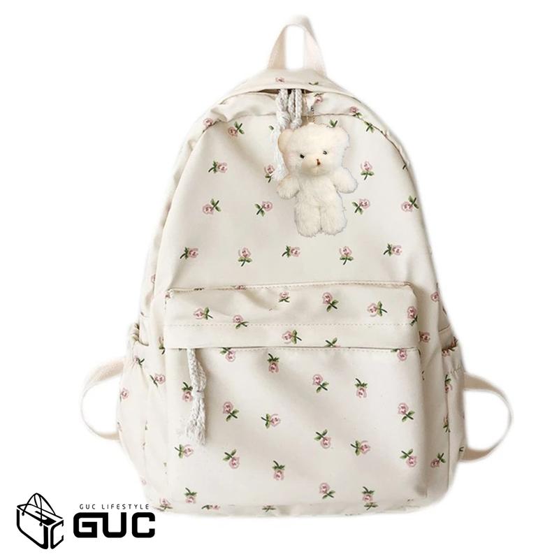 กระเป๋าเป้ไนลอน ลายดอกไม้ใหญ่ Gucselected (b1908) ** มาพร้อมของขวัญหมีแขวนฟรี - TikTok Shop Thailand