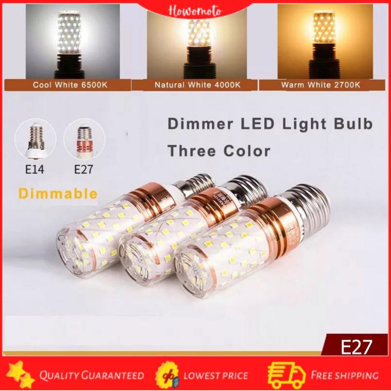 12W watts Tri-color LED Bulb E27 E14 Socket LED Corn Bulb Color ...