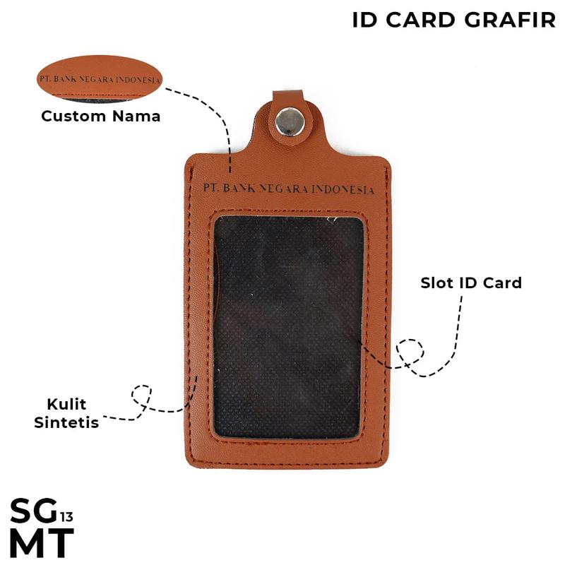 Holder Grafir - ID Card Holder Kulit Name Tag Custom Nama Logo - Shop ...