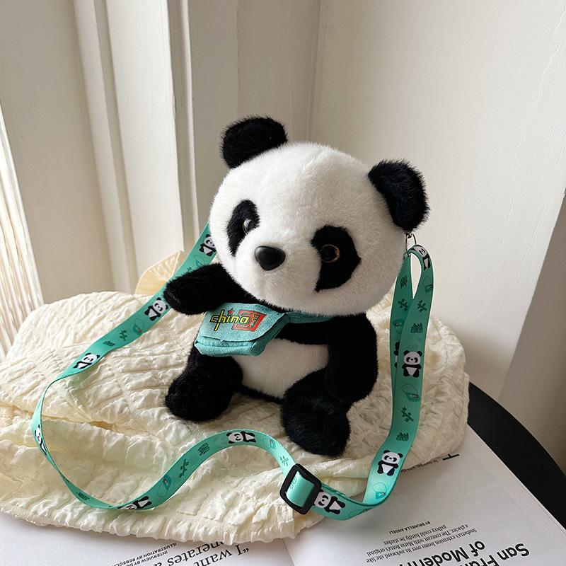 Panda Shoulder Bag Cartoon Panda Bag Plush Crossbody Bag - TikTok Shop ...