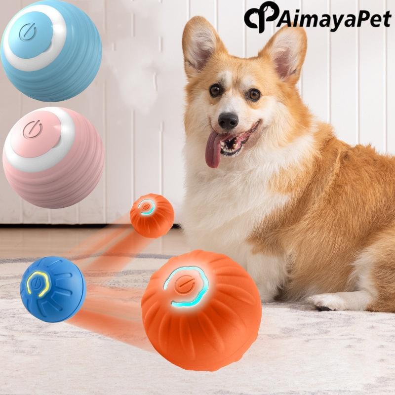 AimayaPet Pet Mainan Bola Listrik Bergulir Cerdas Hewan Peliharaan ...