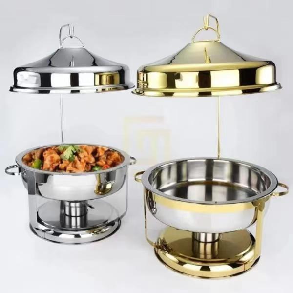 Luxury Gold 9.0L Food Warmer Chafing Dishes Buffet Catering Stainless ...