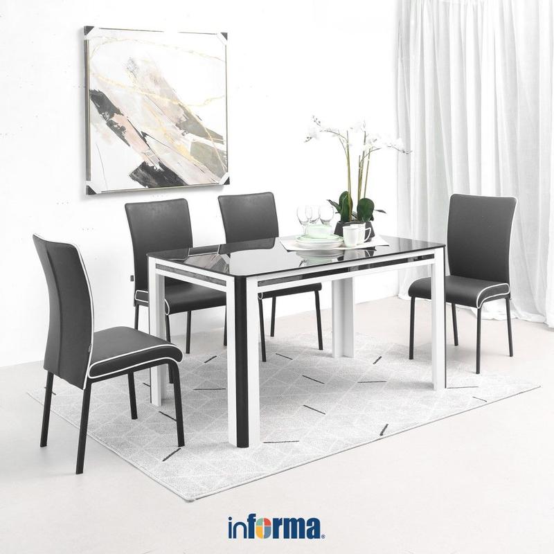 Informa Neo Howard Set Meja Makan 4 Kursi - Hitam - Shop | Tokopedia