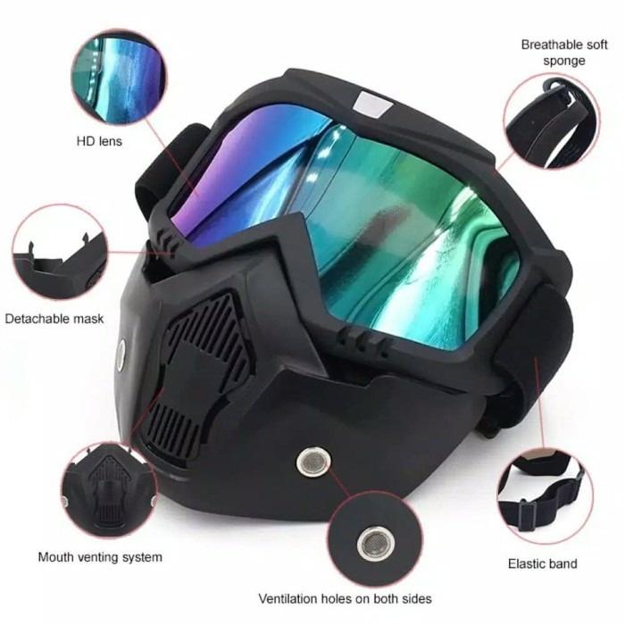 Google Mask Kaca Mata Helm Motor Airsoft Mask Model Topeng Anti Debu ...