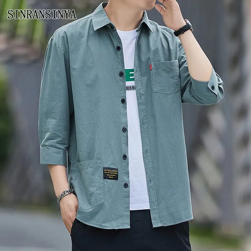 SINRANSINYA.Men's stylish casual seven-quarter sleeve top coat with ...