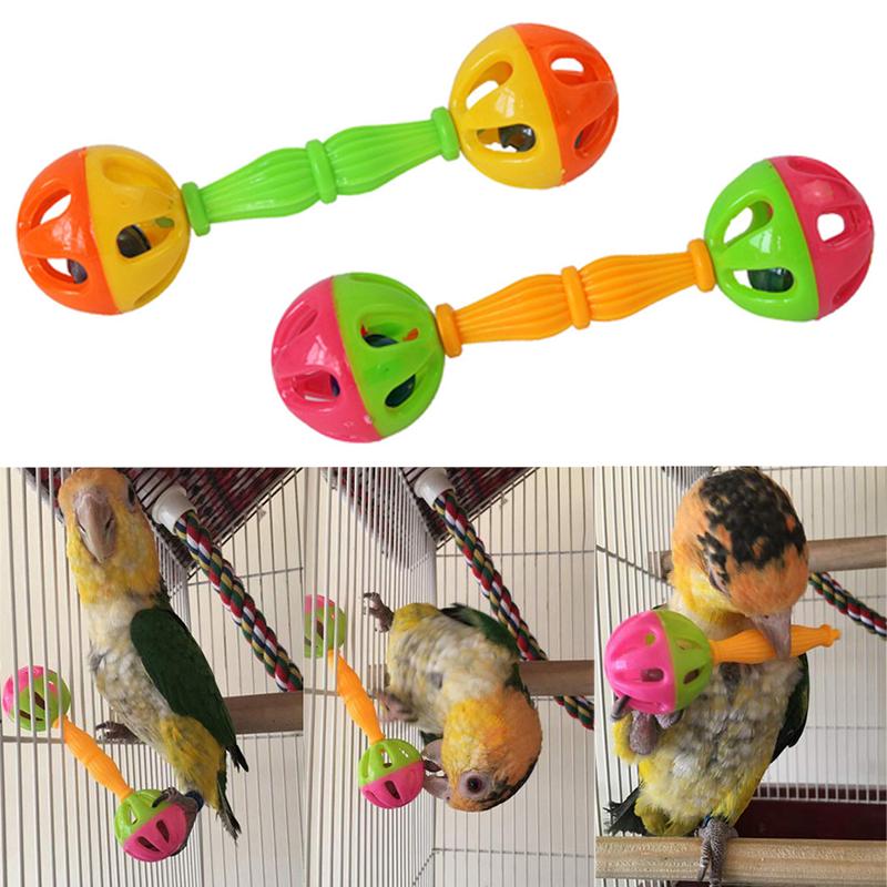 Pet Bird Parrot Hollow Double-head Bell Ball Rattle Bite Che - TikTok ...