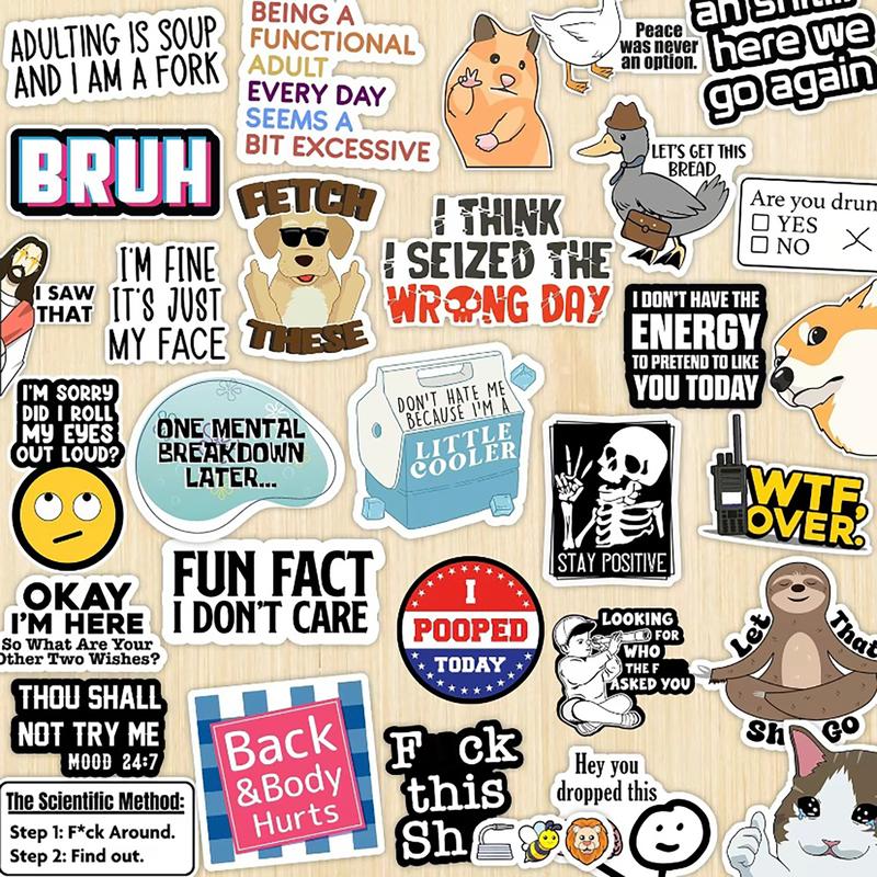 130PCS Funny Saying Sticker Pack - Snarky, Sarcastic Bold Humor ...