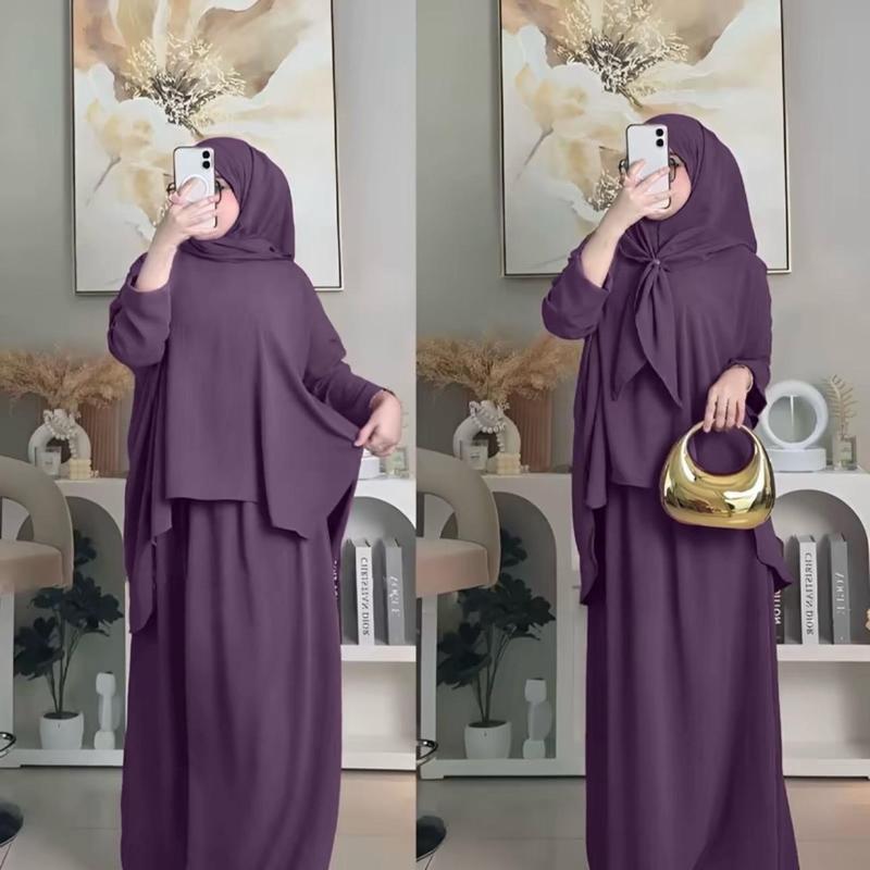 New Set ELLY Blouse & Singlet Suit | Ironless Cey Plain Set Wanita ...