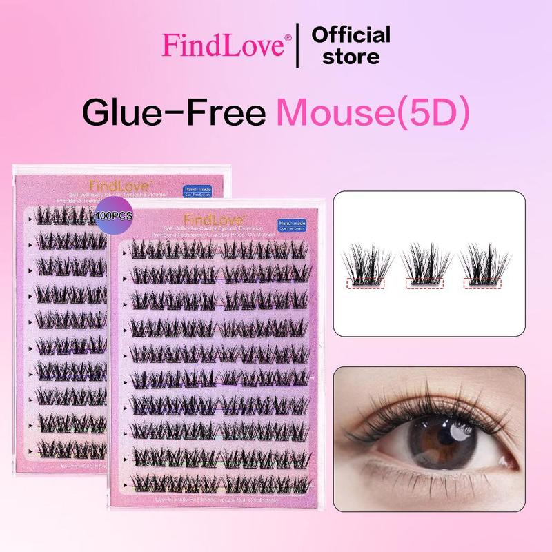 FindLove 100pcs Glue-Free Eyelash Mouse Self Adhesive False Eyelashes 3 ...