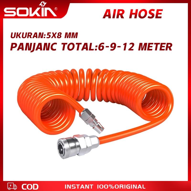 SOKIN Selang Spiral Kompresor 5X8mm 6-9-12M Dapat dihubungkan ke ...
