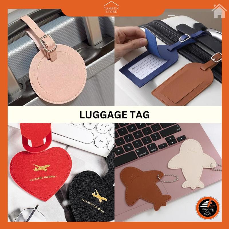 Ready Stock PU Leather Travel Accessories Luggage Tag Suitcase Tagging ...