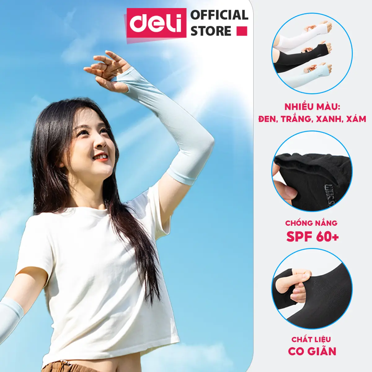 Găng tay bao tay chống nắng nam nữ unisex chống tia UV Agnite 29cm vớ ...