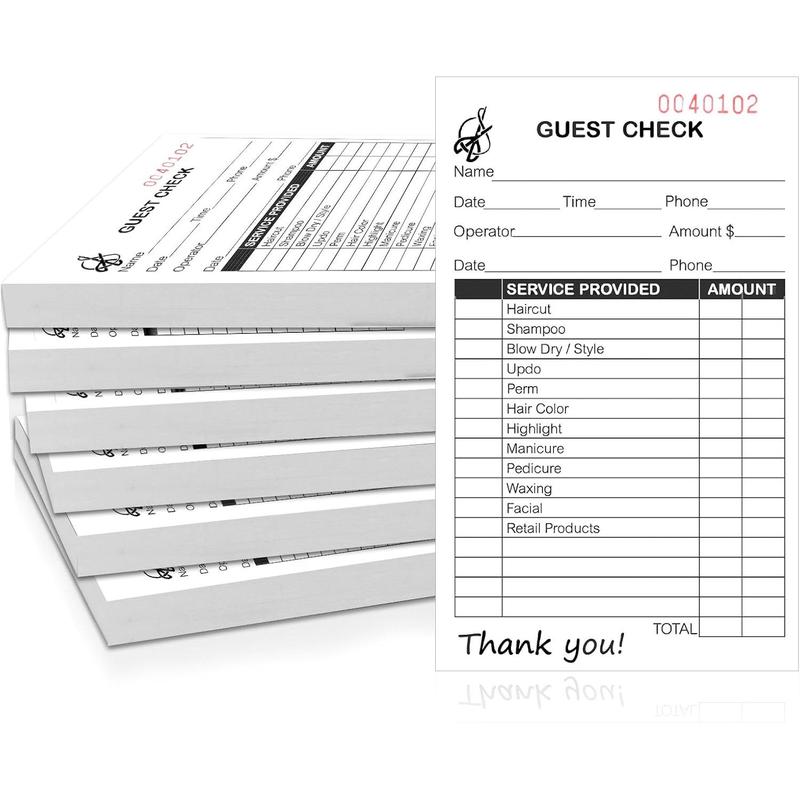 12 Pack Salon Check Pad Guest Checks Books Server Note Pads Waiter ...