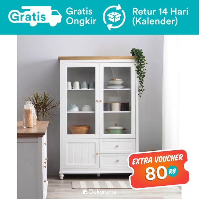 Promo Dekoruma Kanou Lemari Kabinet Dapur 2 Pintu Kaca - High Kitchen ...