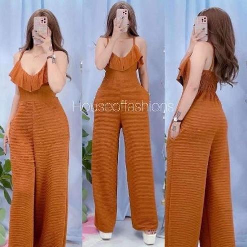 Summer Selection ROSIE V LINE RUFFLE STRING JUMPSUIT BY:HOUSEOFFASHIONS - TikTok Shop Philippines
