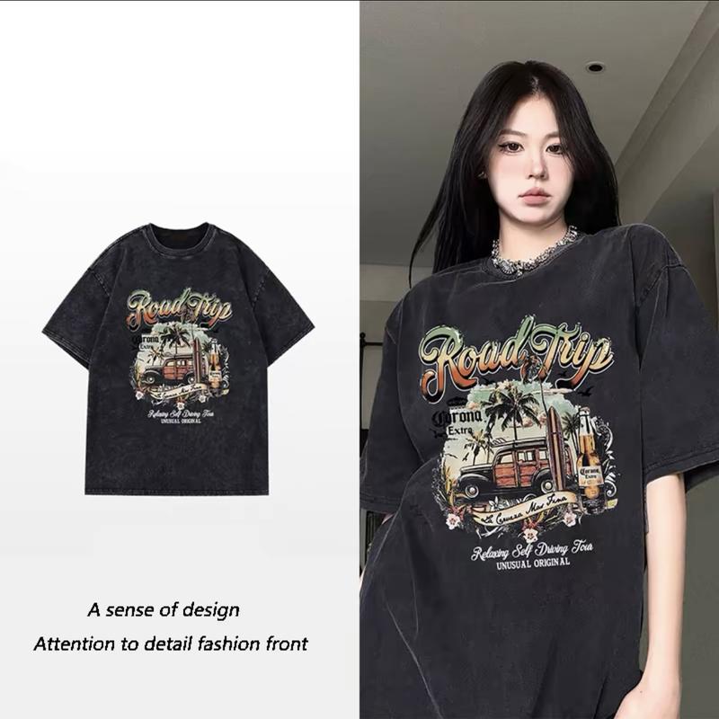 เสือยืดคอลเลคชั่นsนmmerใหม่ ปี2025 ล้างแล้วเป็นทุกข์ เสื้อผ้าสไตล์ - TikTok Shop Thailand