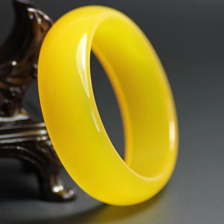 Gelang batu akik kuning Alamiah, gelang lebar asli, gelang kuning ...