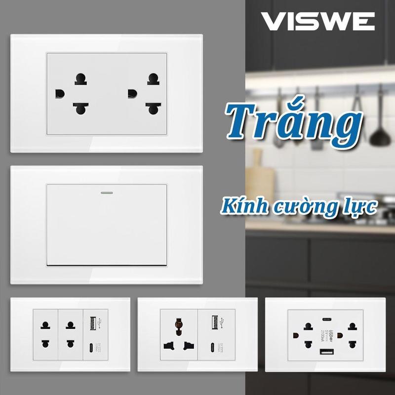 VISWE Wall socket Thai/US/3pin/2pin/usb c outlets, 1/2/3gang - TikTok ...