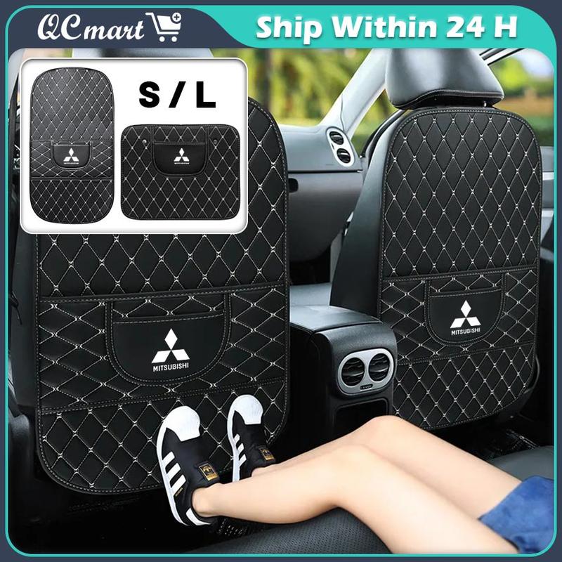 【Mitsubishi】Car PU Leather Anti-Kick Mats Seat Back Protecto - TikTok ...