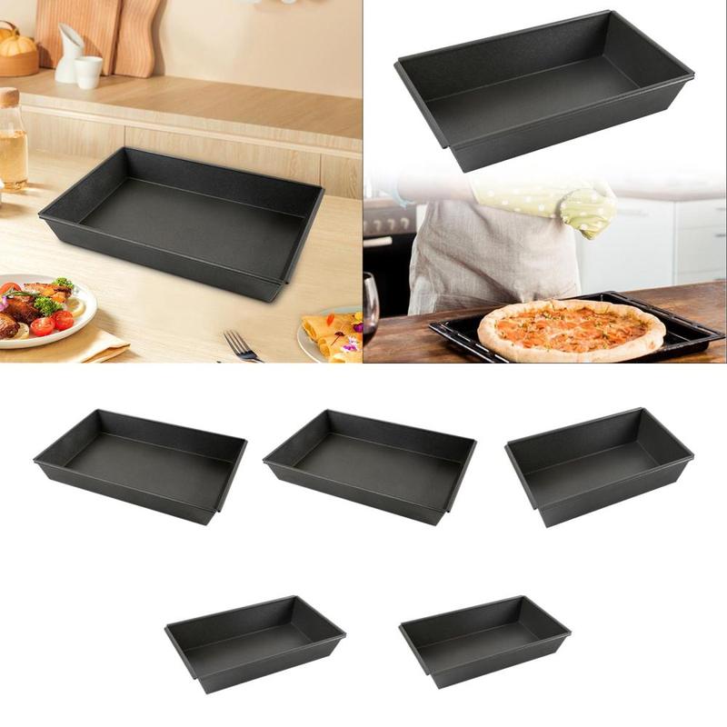 Rectangular Pizza Pan Deep Dish Pizza Tray Heavy Duty Easy Clean ...