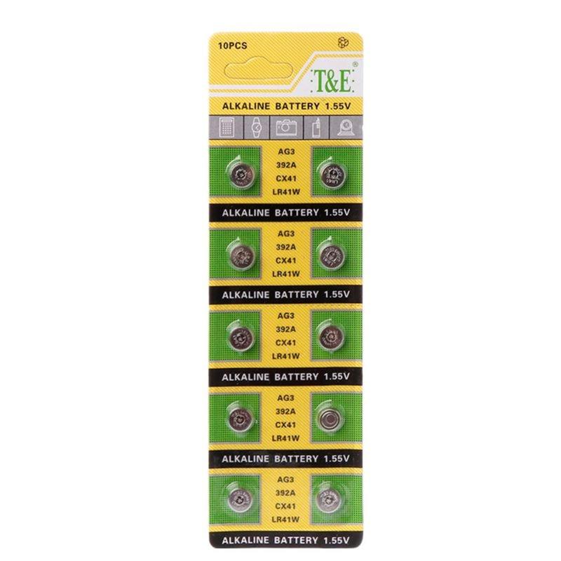 10Pieces 1.55 Volt Rechargeable Round Button Batteries Cell LR41 ...