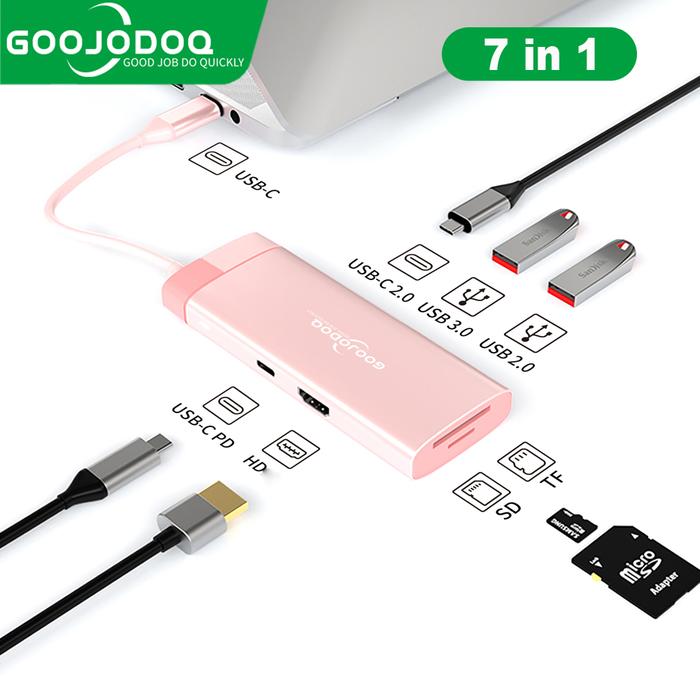 Promo 【GOOJODOQ】 7 in 1 Type-C Adapte HUB Laptop Docking Station untuk ...