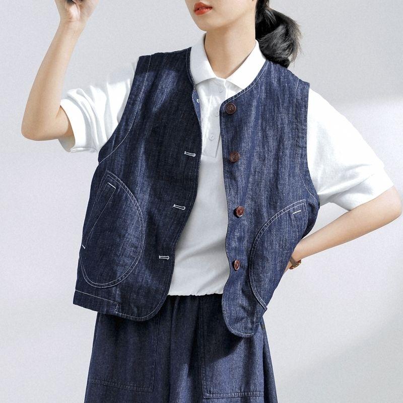 Rompi Denim, Rekaan Asal Jahitan Tepi, Bagus untuk Wanita, Gaya ...