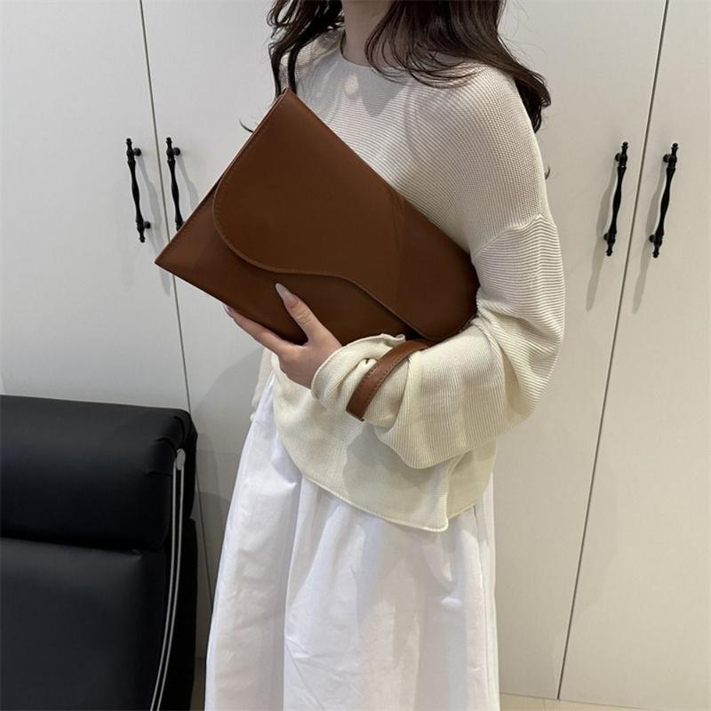 New Solid Color File Tote Bag PU Leather Office Briefcase Business ...