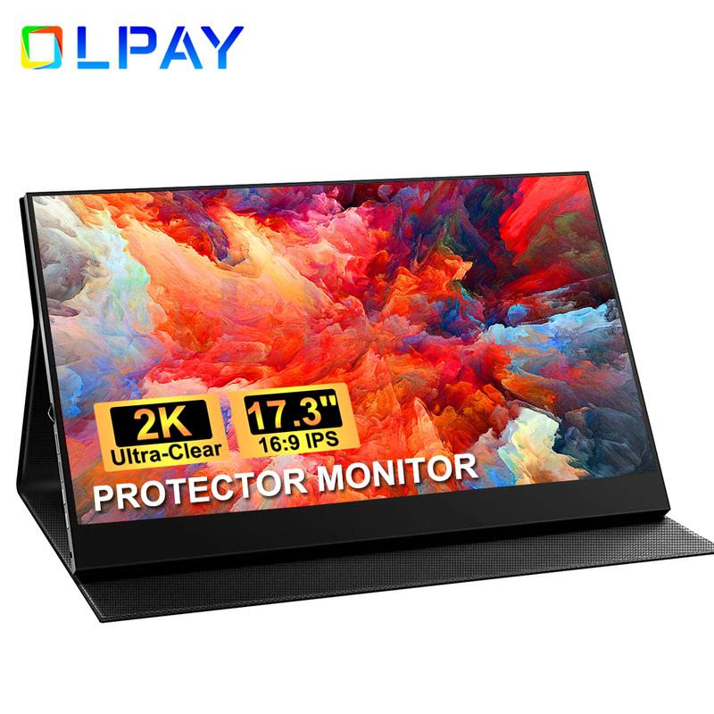 2K 2560x1440 17.3 "portable monitor IPS screen display HDMI USB-C ...