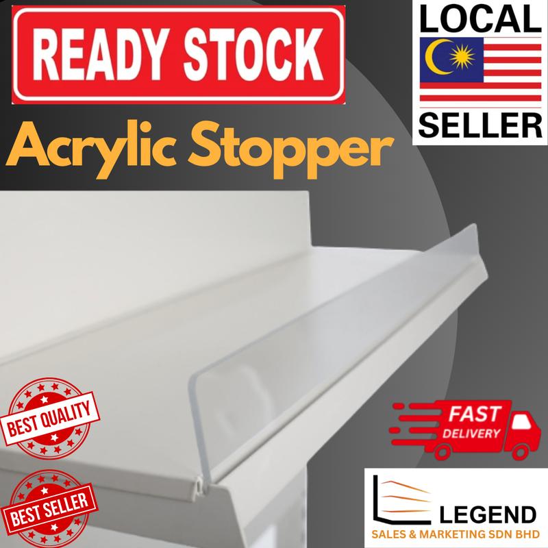 Rak Kedai Runcit Acrylic Stopper 10PCS for Gondola Shelving Rack ...