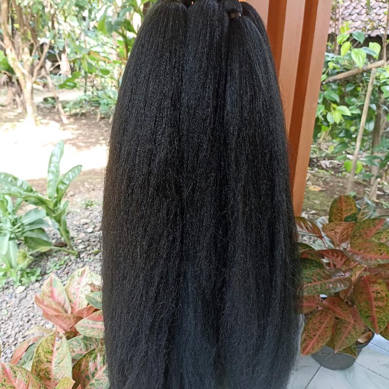 Rambut cemara panjang 70cm hitam polos - Shop | Tokopedia