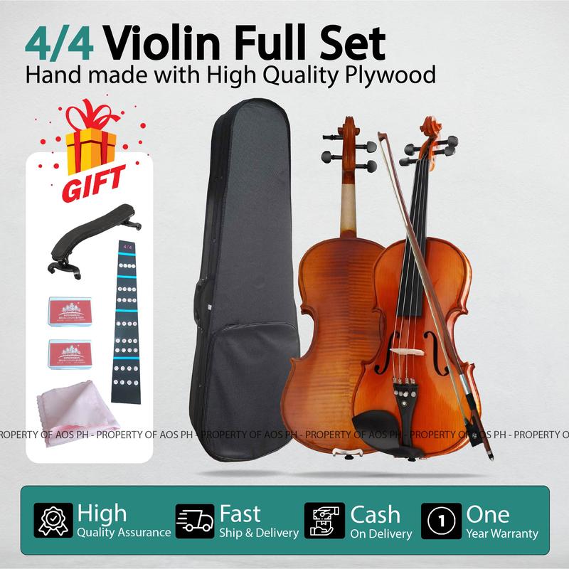 4/4 AOS Plywood Violin Musical Instrument with free Bag Bow Shoulder ...