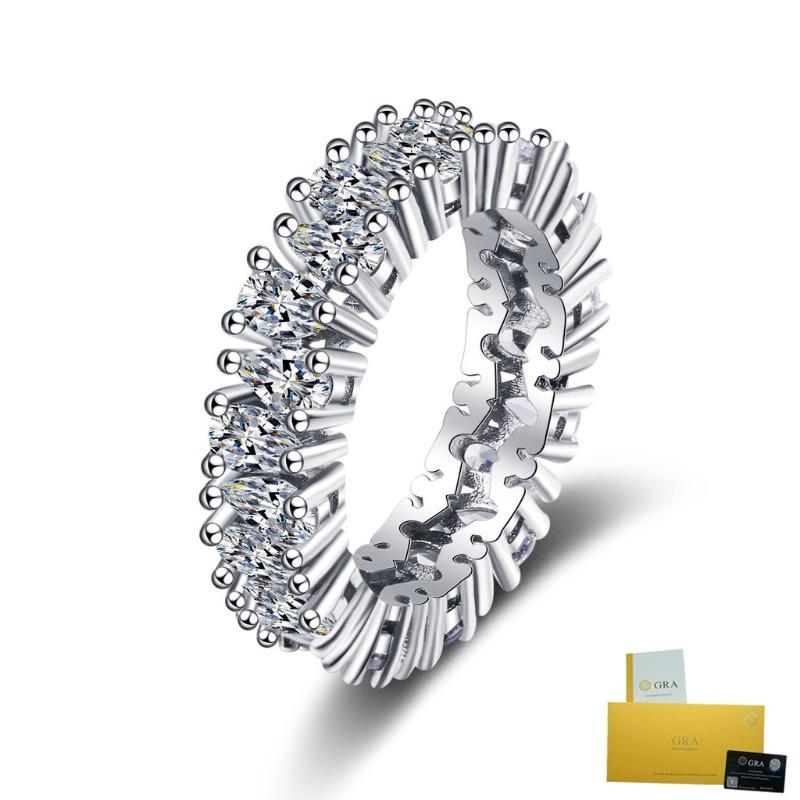 [with Gra Certificate] New Full Ring Elegant Moissanite White Ring Fine ...
