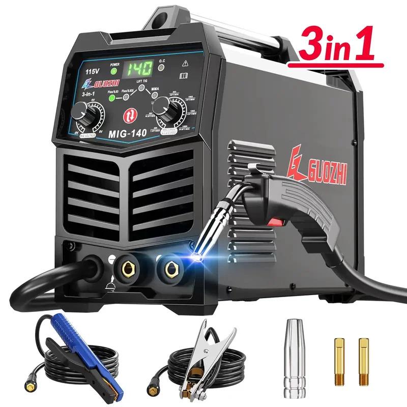 140A MIG Welder, 110V 3 in 1 Multi-Process Welding Machine Gasless ...